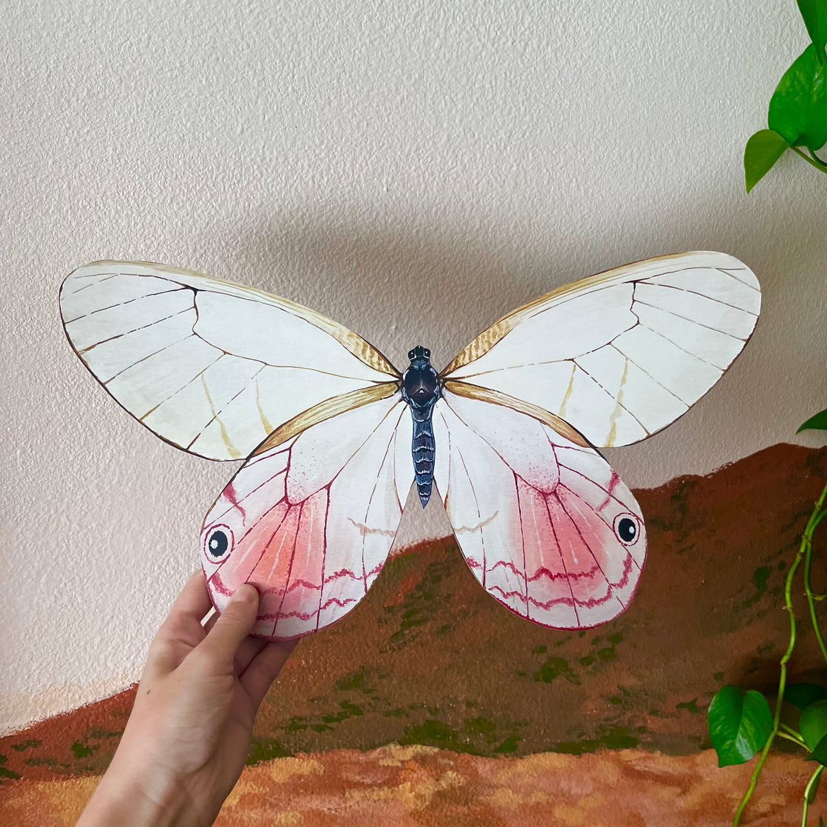 Blushing Phantom Butterfly Wood Cutout Print – ystreetstudio