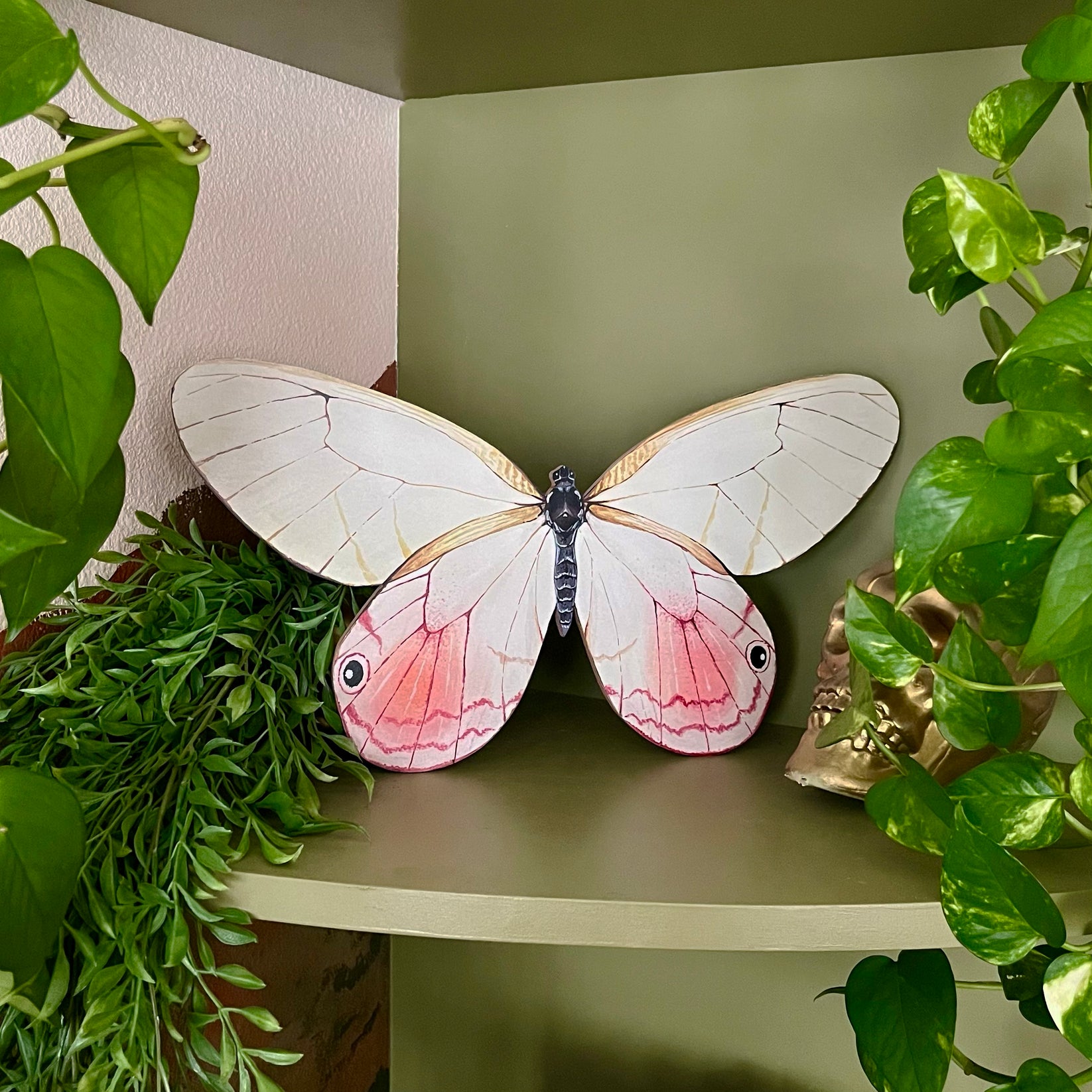 Blushing Phantom Butterfly Wood Cutout Print – ystreetstudio