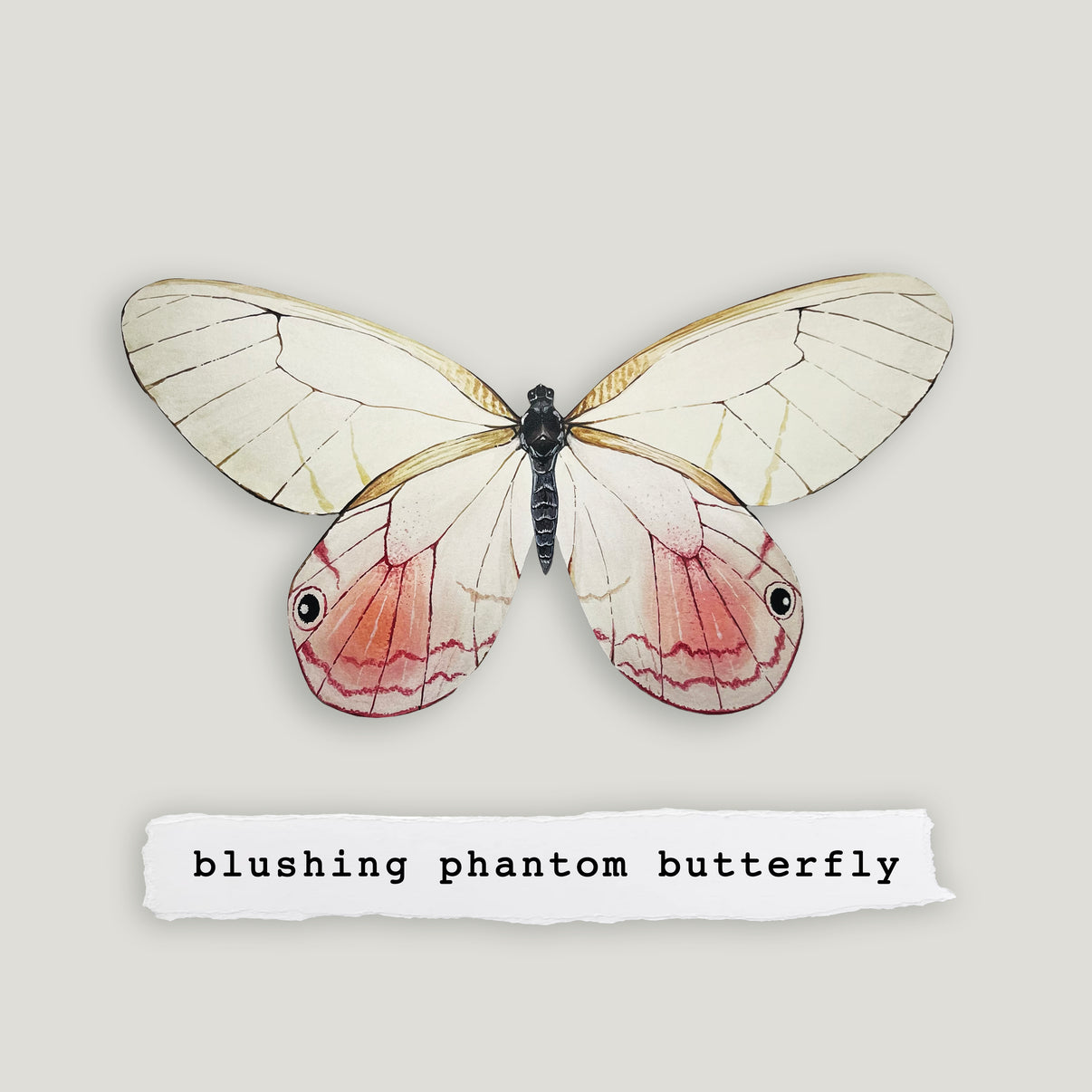 Blushing Phantom Butterfly Wood Cutout Print – ystreetstudio